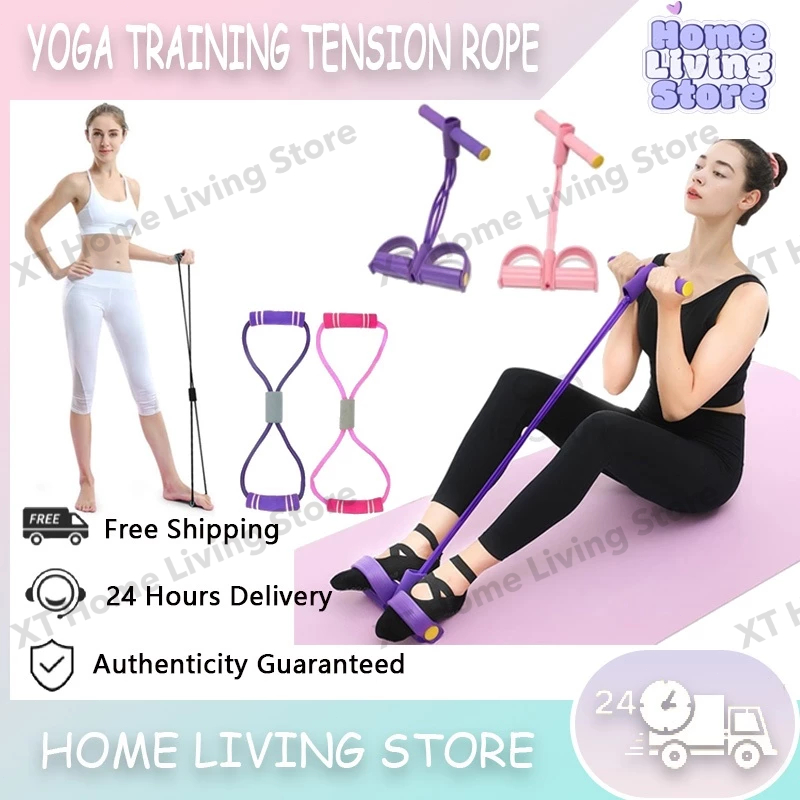 Yoga Training Tension Rope / Sit-ups Fitness Workout Foot Pedal ...