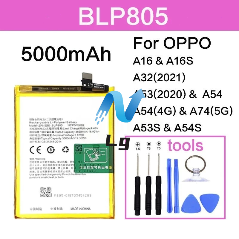 New Battery For OPPO A53 2020 A32 2021 A54 4G A53S A16 A16S A93 5G A55 ...