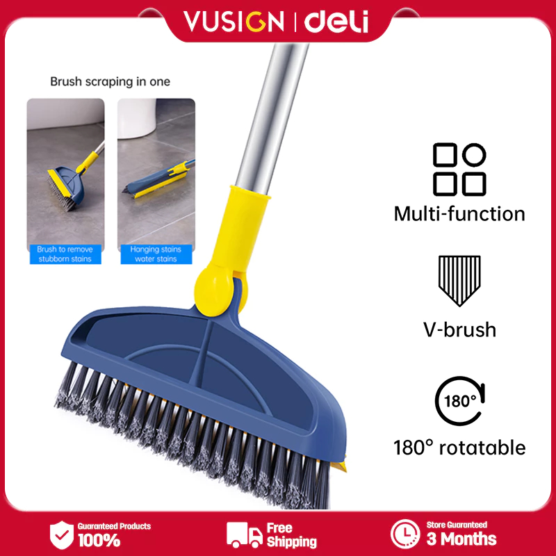 Deli Vusign 2-in-1 Rotatable Magic Wiper Scraper Mop Cleaning Brush ...