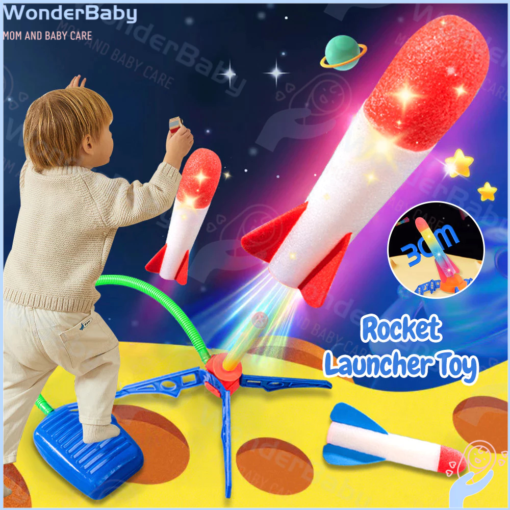 Wonderbaby Rocket Launcher Toy for Kids Foot-operated Launcher Angle ...