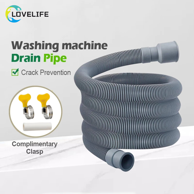 2-8m machine dishwasher drain hose extension washing pipe with bracket ...