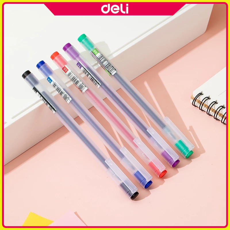 Deli Quick Drying Gel Pen Coloring Pens Student Writing Gel Pens 0.5mm ...