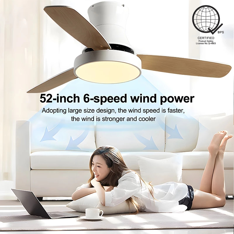 Nordic Ceiling Fan With Light Chandelier Remote Inverter Fan Lamp ...