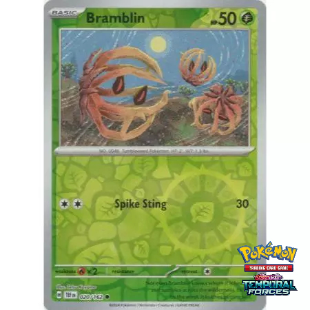 Pokemon Trading Card Game - Temporal Forces - Bramblin (Reverse Holo ...