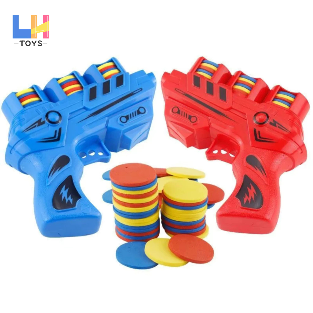 Children's Soft Bullet Toy Gun Double Shot Frisbee Foam Toy Outdoor ...