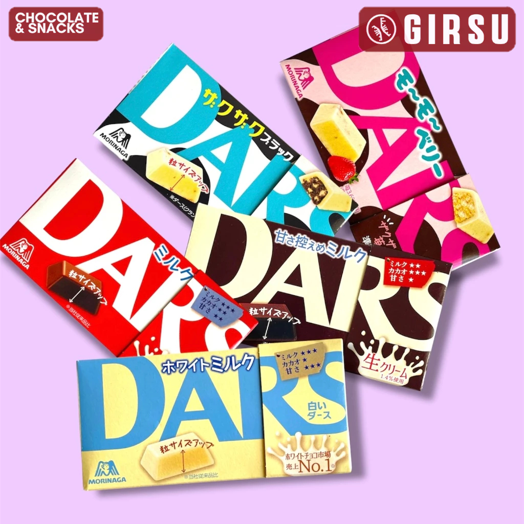 Japan Morinaga DARS White, Red, Bitter Milk, Snacky Black, Crunchy ...