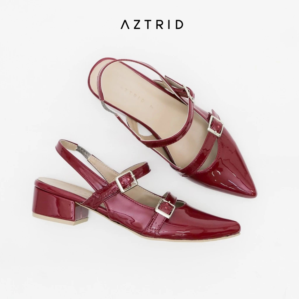 Aztrid Genya Two Strap Women Pointed Block Heels | Shopee Philippines