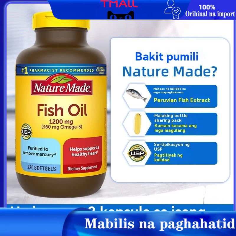 EXP:2027 Nature Made Fish Oil 1200 mg (360 mg Omega-3) 220Softgels-Tmall | Shopee Philippines