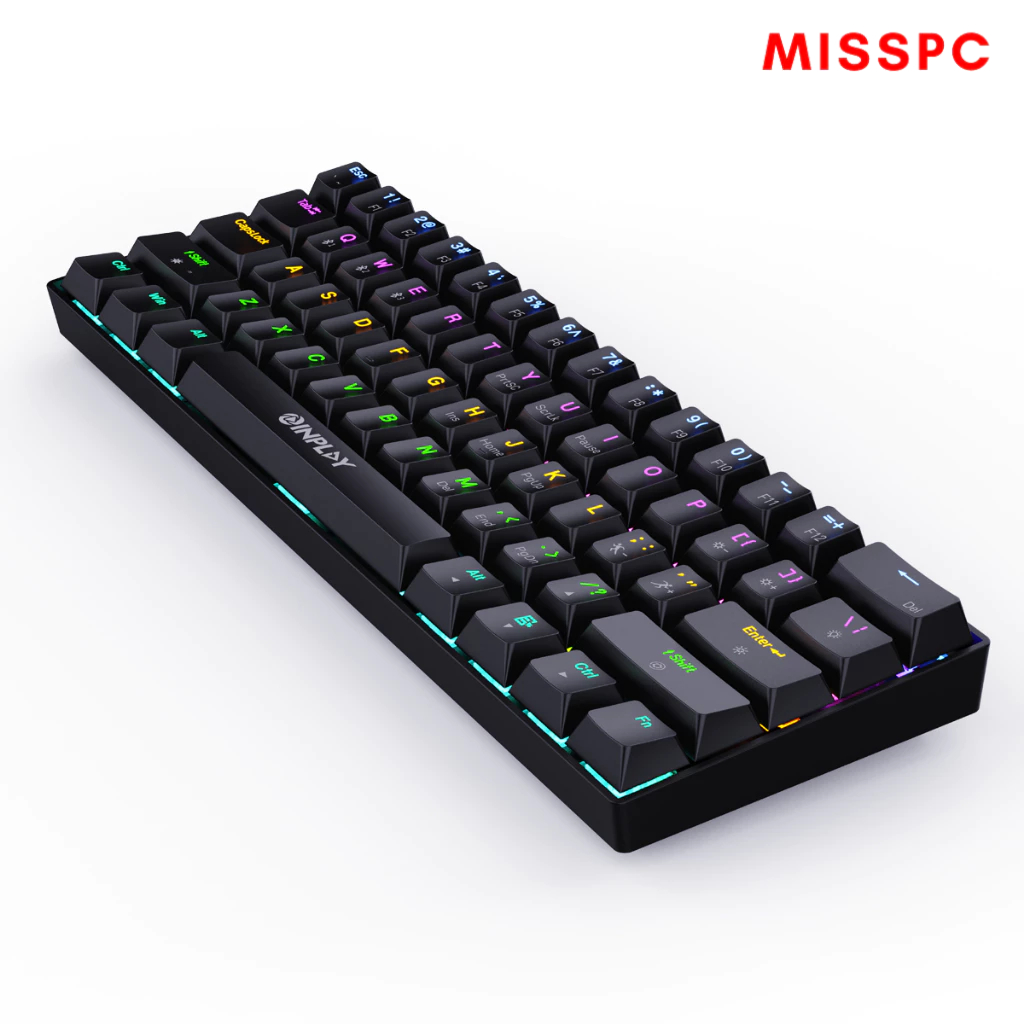 Inplay SK610-B, 61 Keys Tri-mode, Wireless Mechanical keyboard (Brown ...