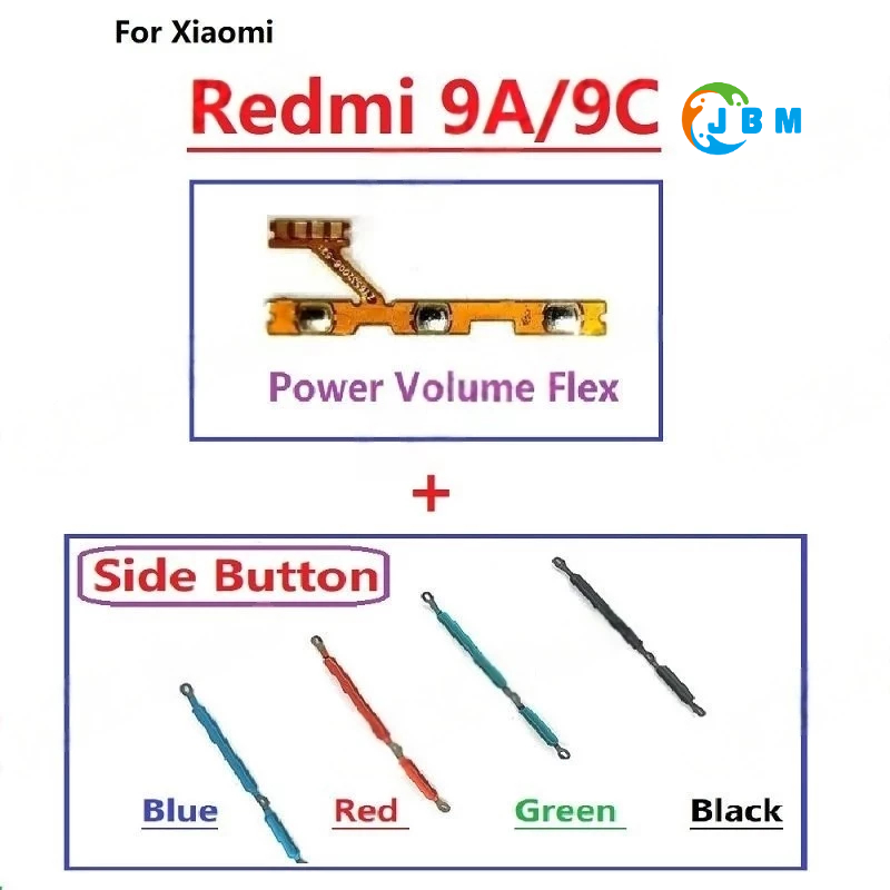 For Xiaomi Redmi 9A 9C Power on / off Switch Button Side Volume Up Down ...