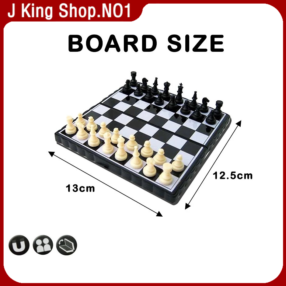 J King #Foldable Chess Board Mini Size Magnetic Chess Set Travel ...