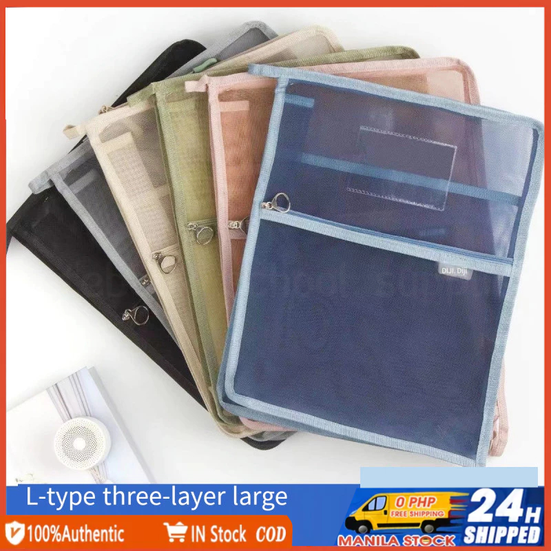 Nylon Mesh File Bag Large Capacity File Folder Studen Book Storage Case ...