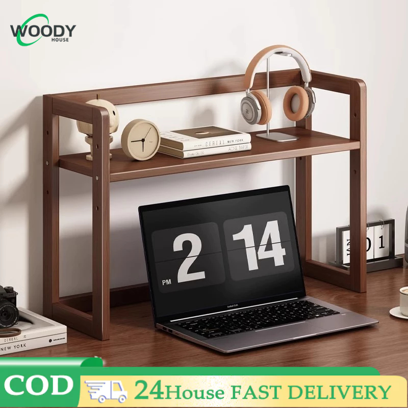 Desktop bookshelf computer desk rack multi-layer storage rack office ...