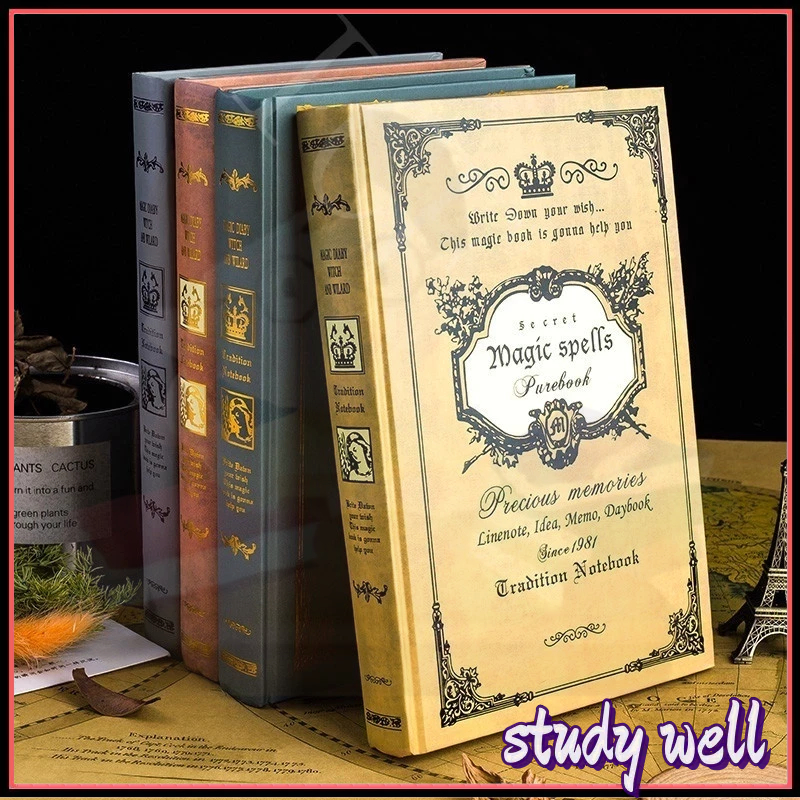 A5 retro hardcover notebook 320 pages thick writing notepad college ...