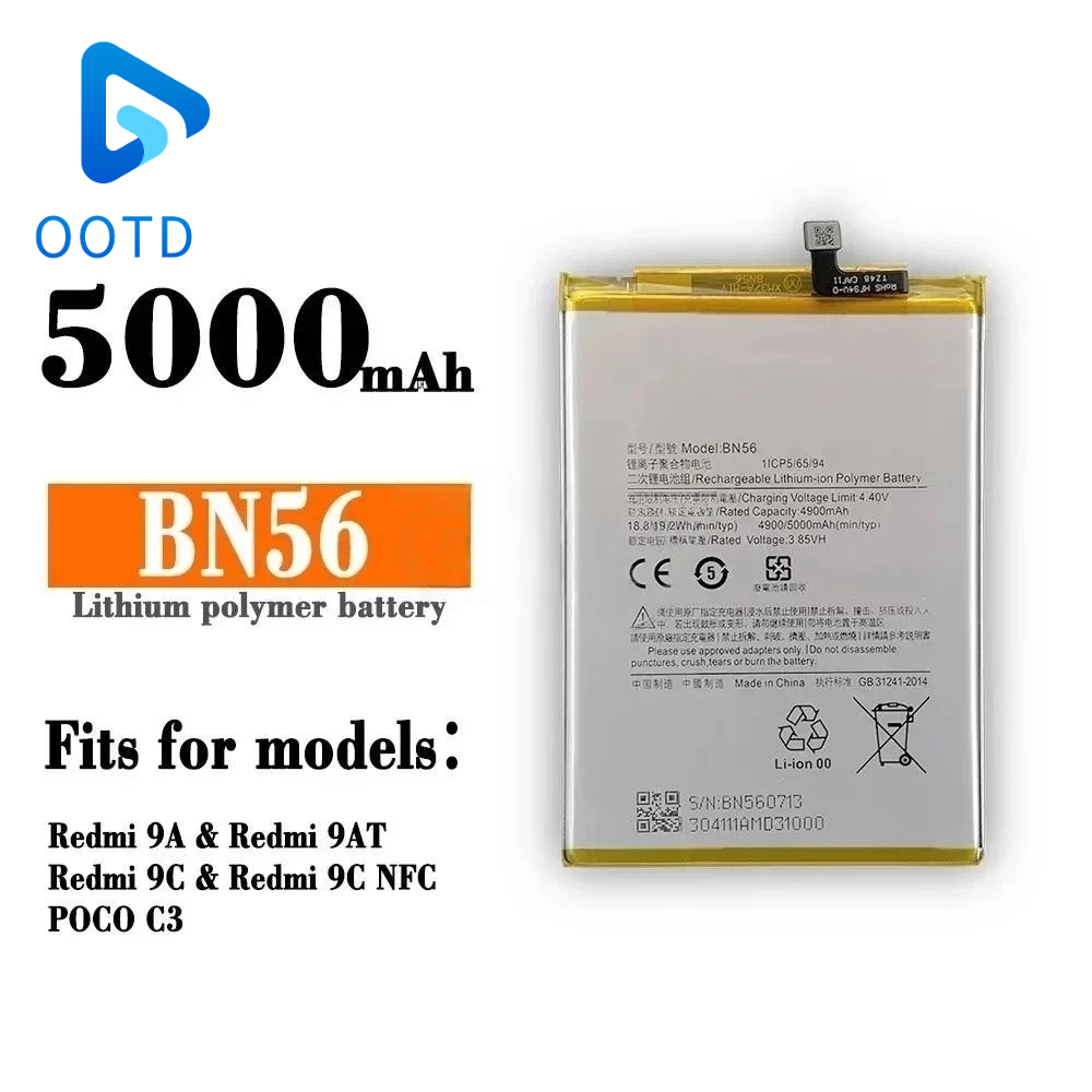 Replacement battery BN56 for Redmi 9A 9T 9C 9i M2 Po battery ...