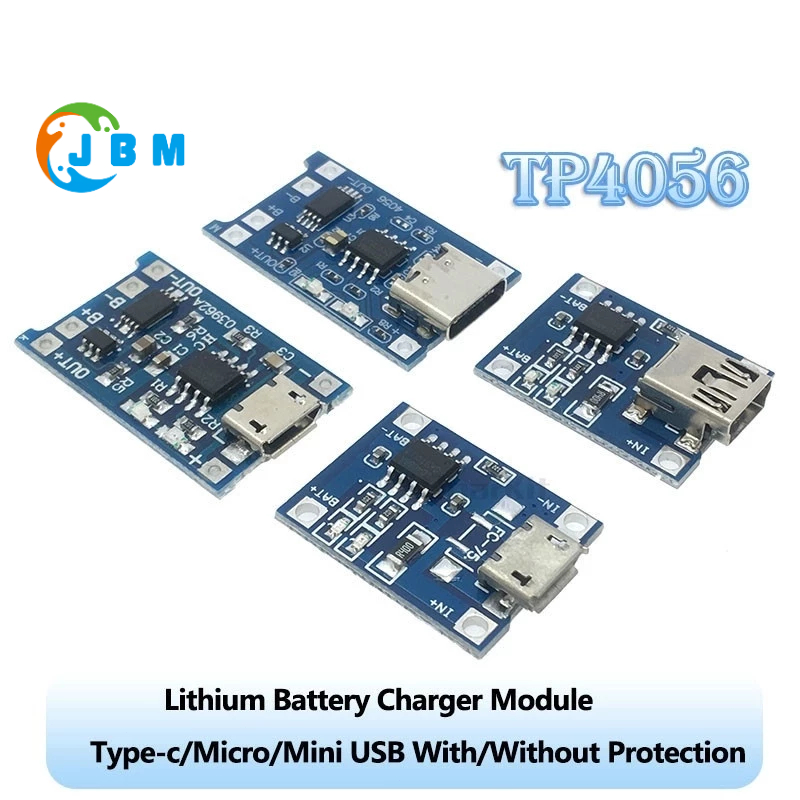 Type-c/Micro/Mini USB 5V 1A 18650 TP4056 Lithium Battery Charging Board ...