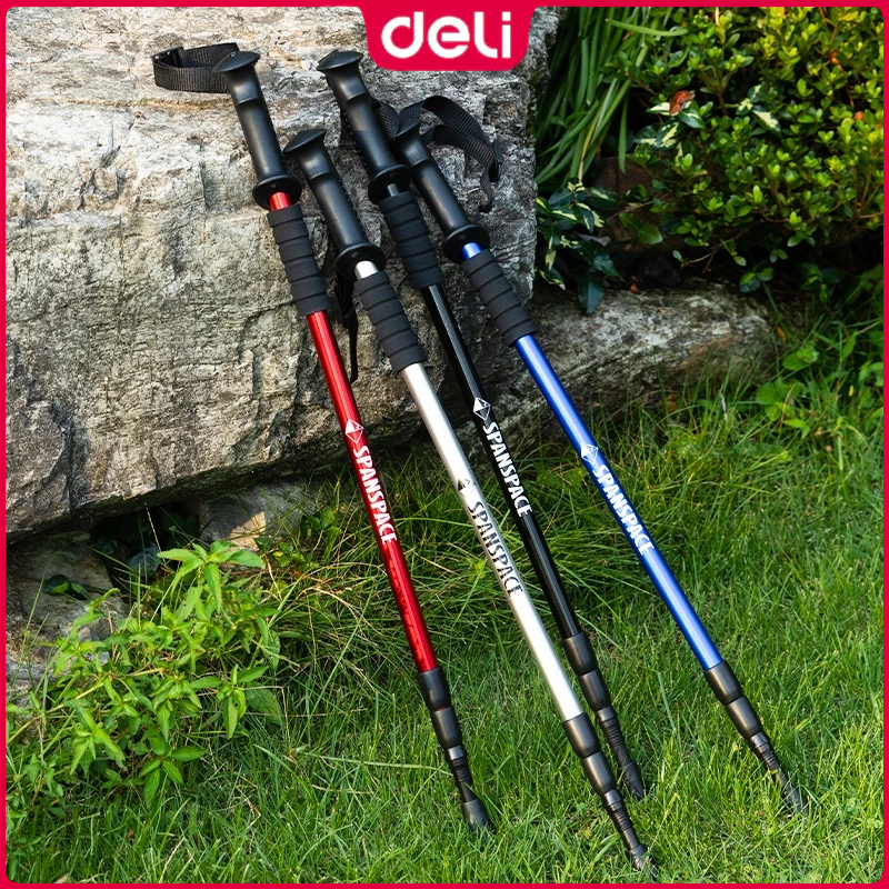 Deli Internal Locking Trekking Pole Outdoor Hiking Portable Aluminum ...