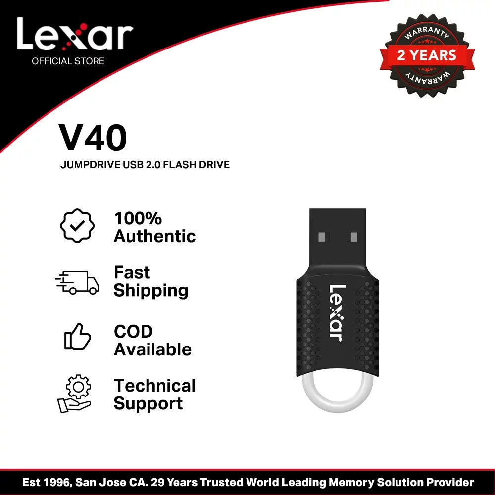 Lexar JumpDrive V40 16GB/32GB/64GB Plug-and-Play USB 2.0 Flash Drive | Shopee Philippines