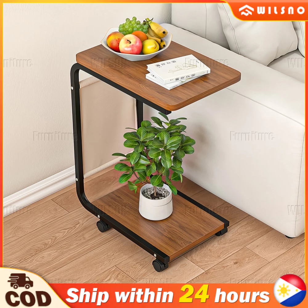 COD High Quality Movable Sofa Side Table Coffee Table with wheels ...