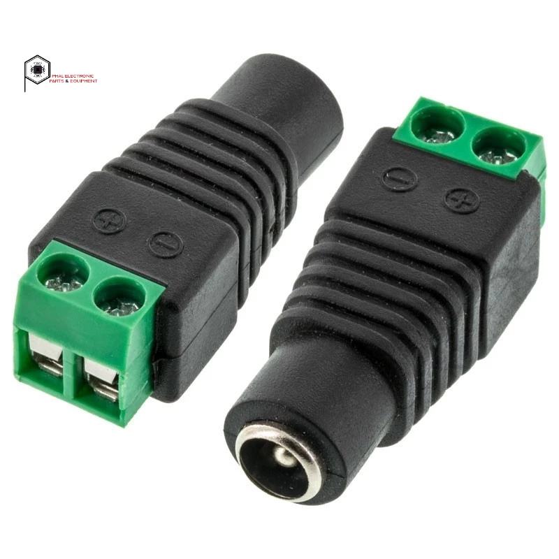 12V DC Female Power Balun Plug Connector DC Jack Female Screw Type ...