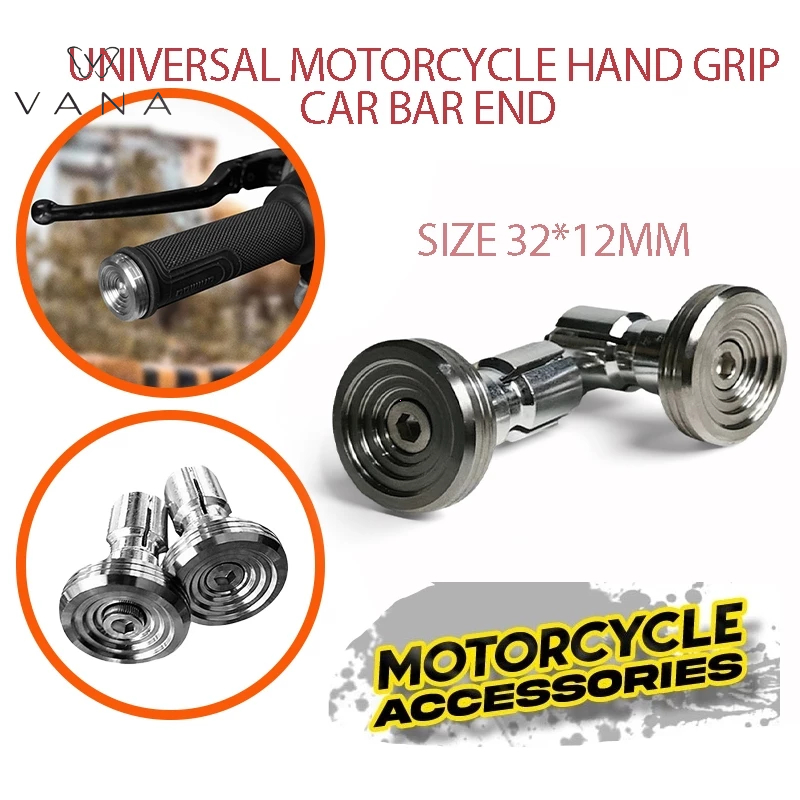 VANA Universal Motorcycle Handle End Spiral Stainless Steel CNC High ...
