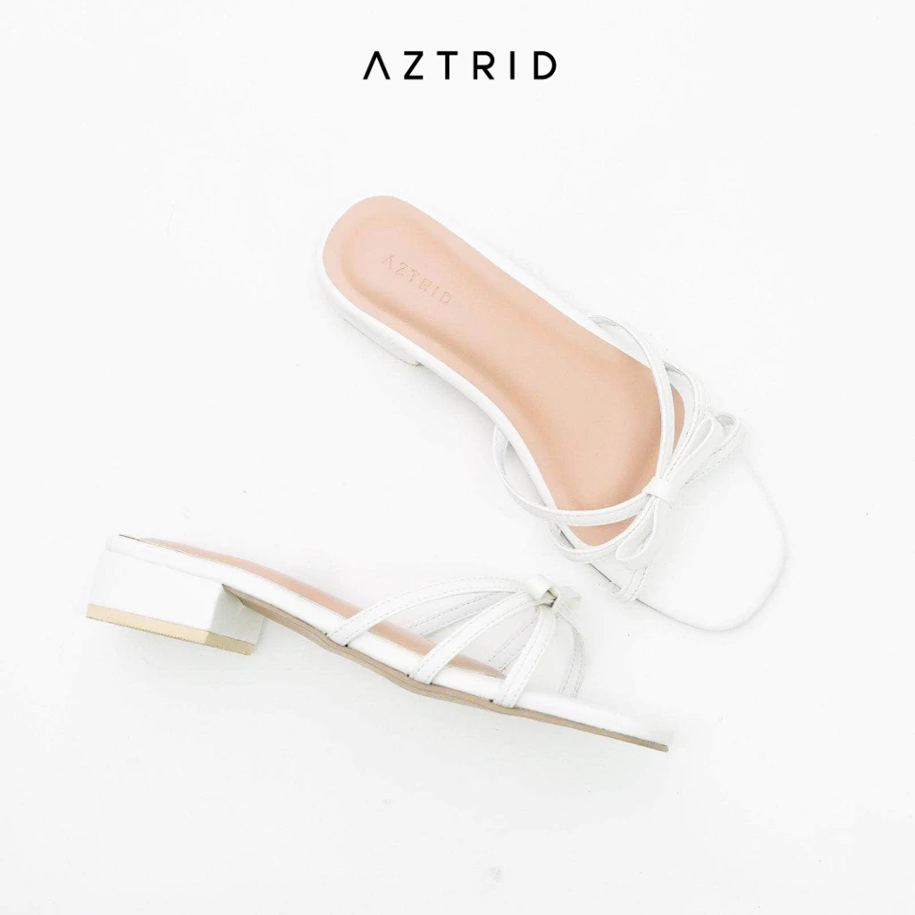 AZTRID Gaela Women 1 Inch Bow Block Heel Sandals Comfy Lightweight ...
