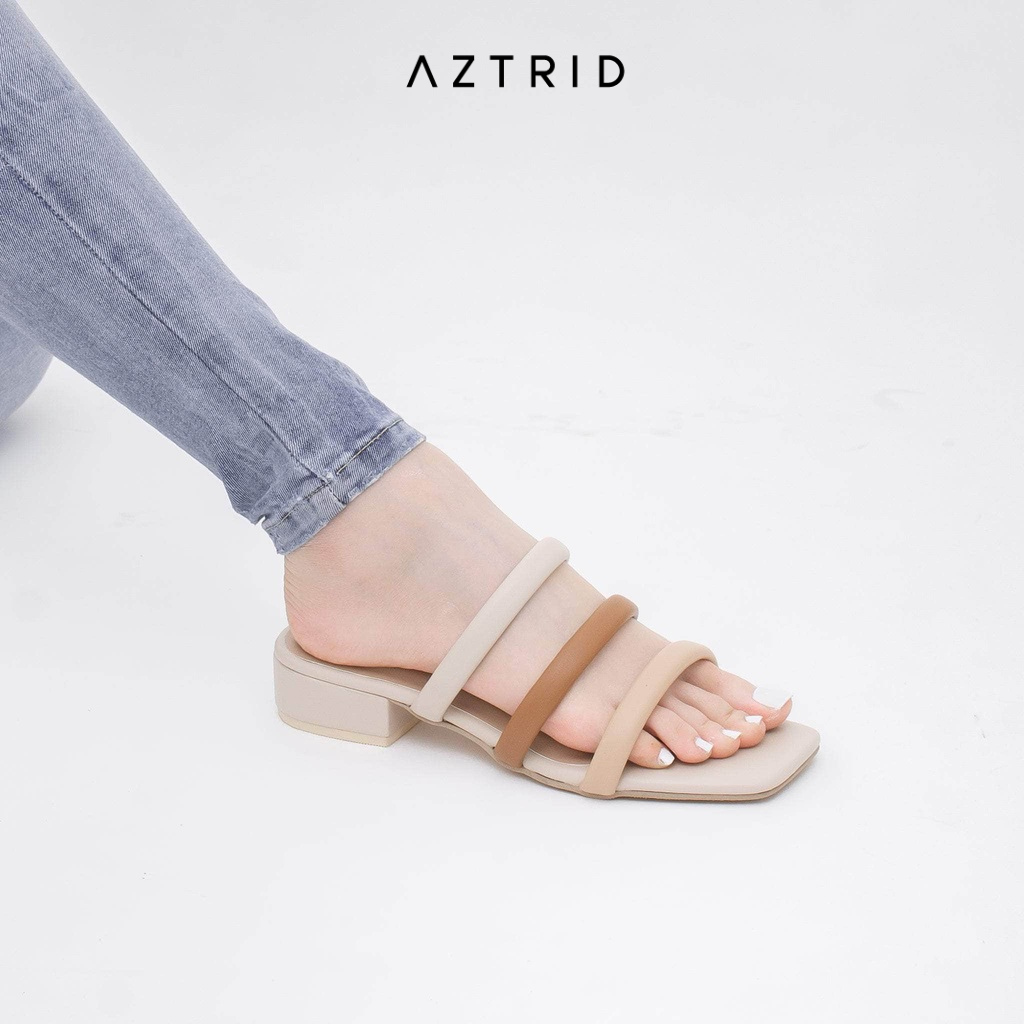 Aztrid Roan Tri-Color Women Comfy Block Heel Sandals | Shopee Philippines