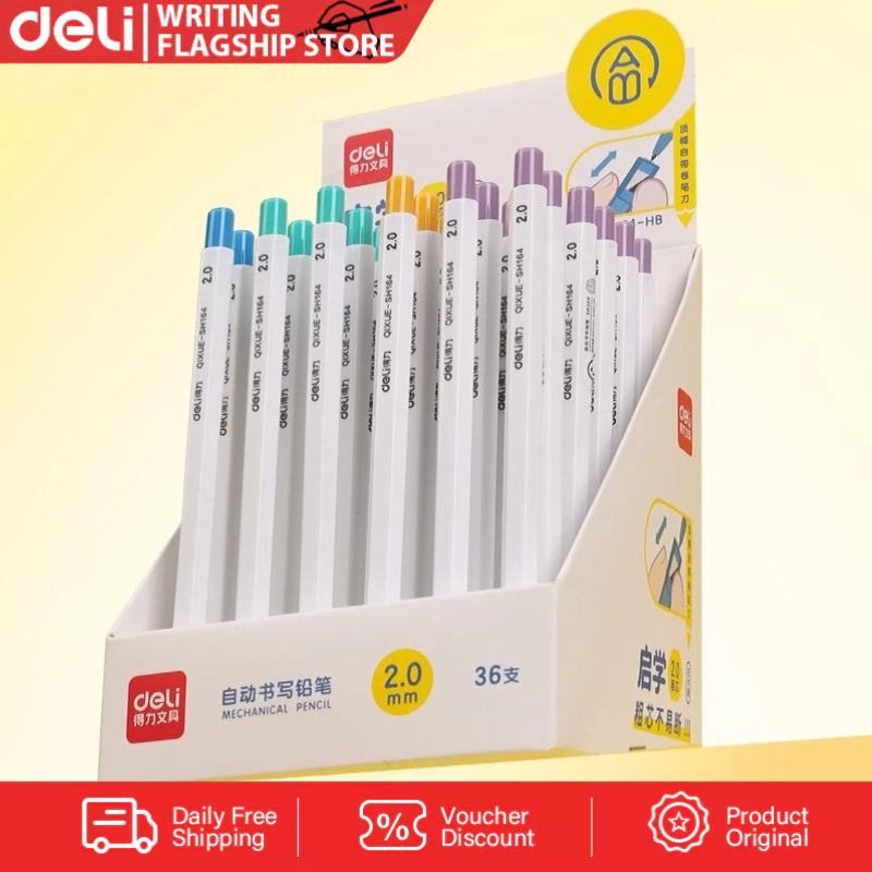 Deli 2.0mm Automatic Writing Pencil SH164 Mixed | Shopee Philippines