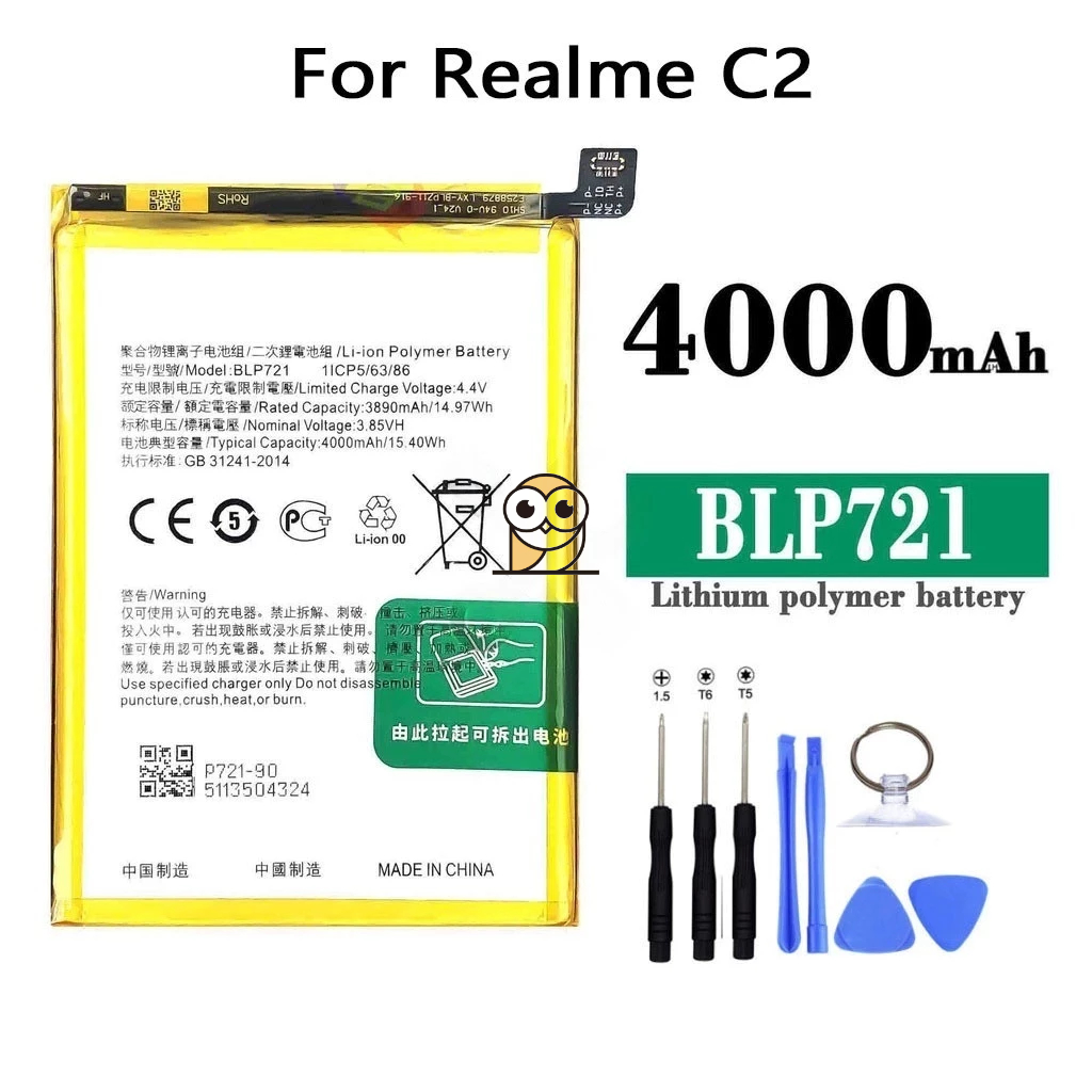 Battery BLP721 For Realme C2 C2 2020 C2S RMX1941 mobile phone battery ...