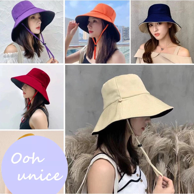 OOHUNICE Fisherman Double Hats Korean Caps Hat Cap Korean Beach Sun Hat ...