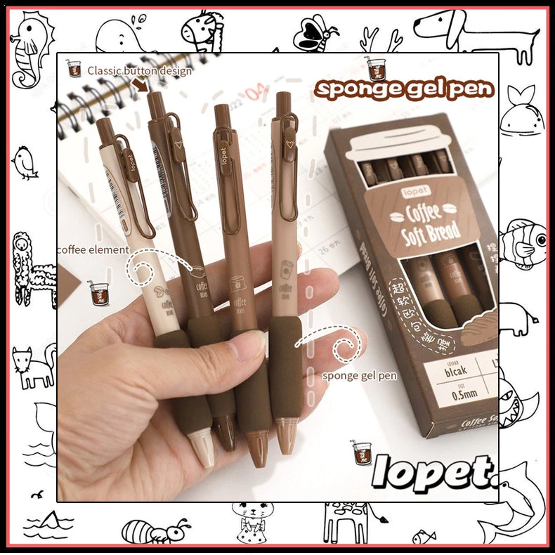 1PC Cute Gel Pen Black Ink School Supplies Coffee Color Ballpoint Pens ...