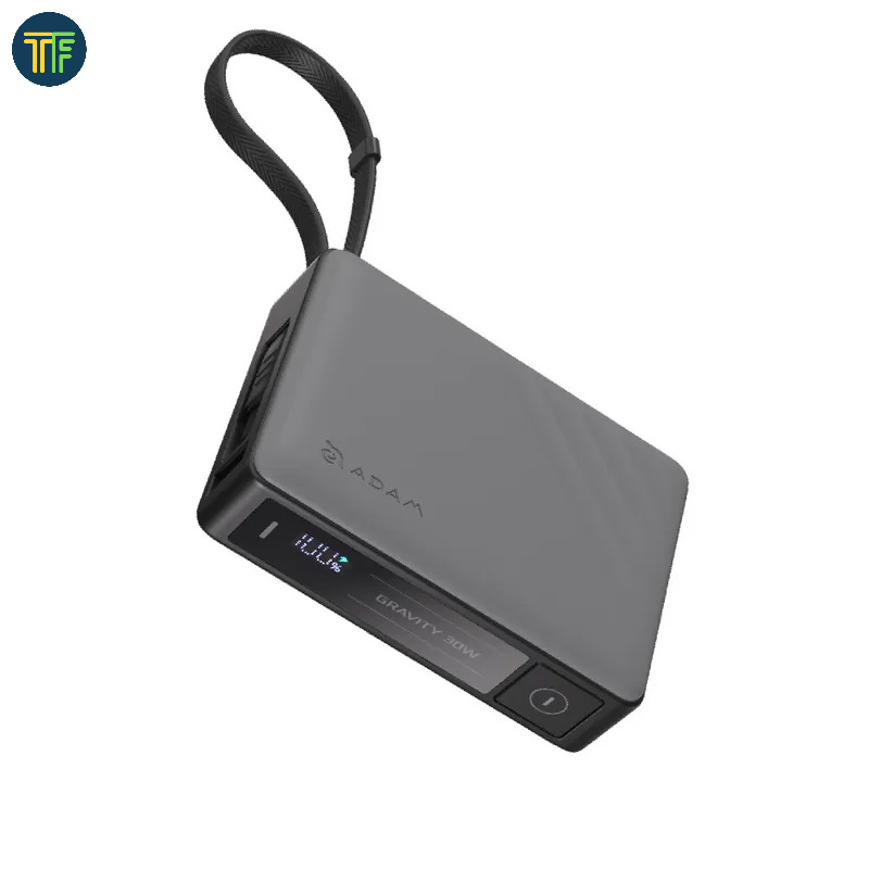 Adam Elements Gravity 30W Fast Charging Power Bank with Built-In Cable ...