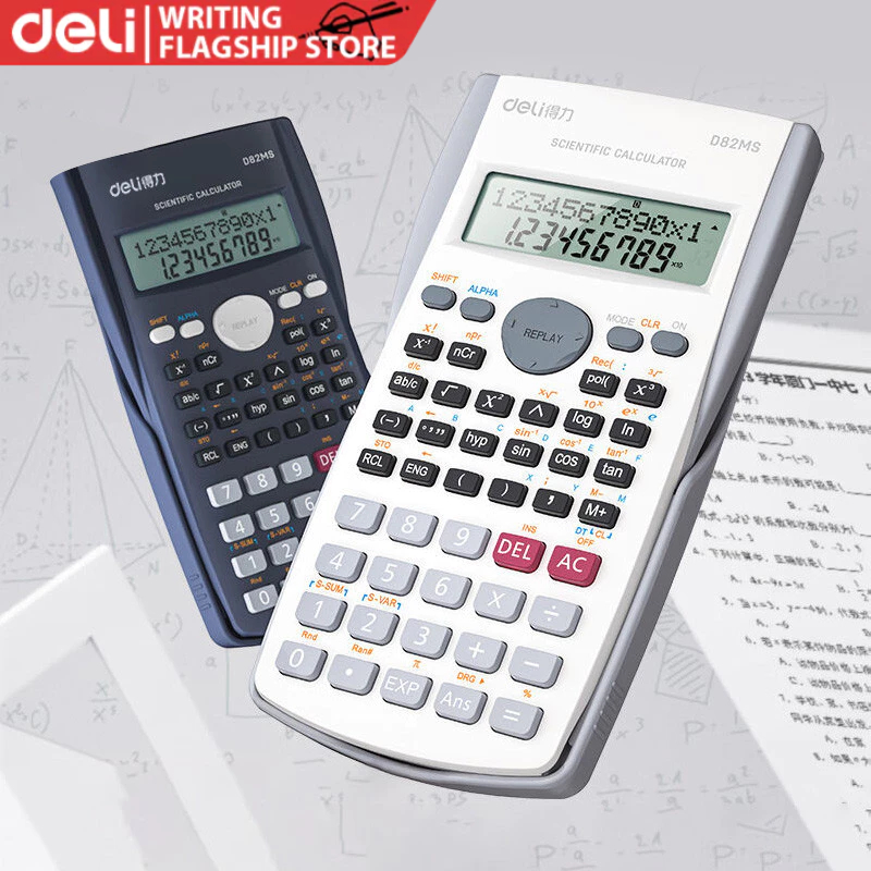Deli D82MS Scientific Calculator LCD 12-Digit Big Display Desktop ...