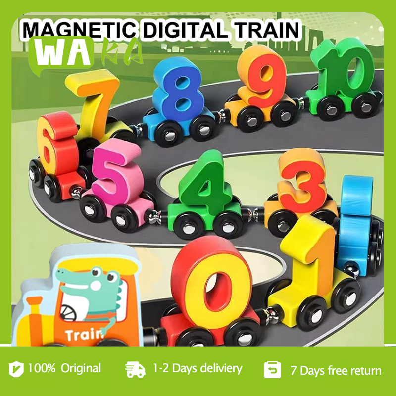 Educational train magnetic toys building blocks cognitive digital ...