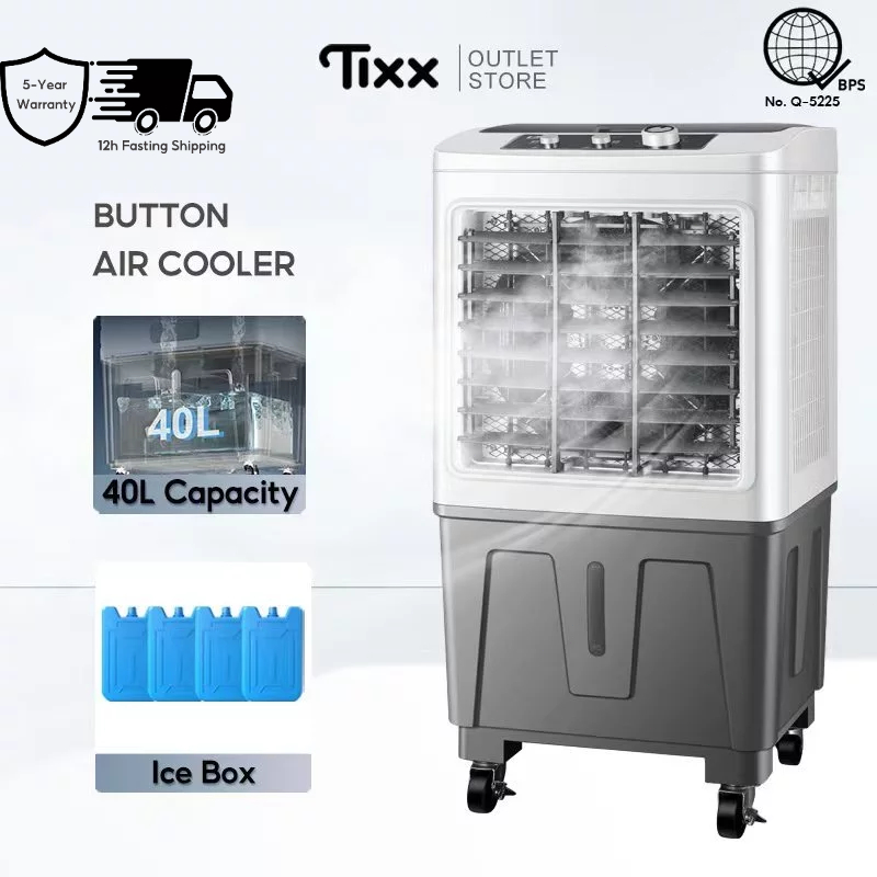 Tixx Air Cooler with Button/Remote Control 40L with wheels for air ...
