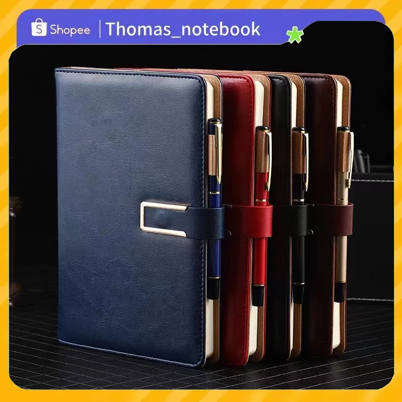 A5 Thick Notebook Journal PU Hard Cover with a Pen Gift Diary Notepad ...