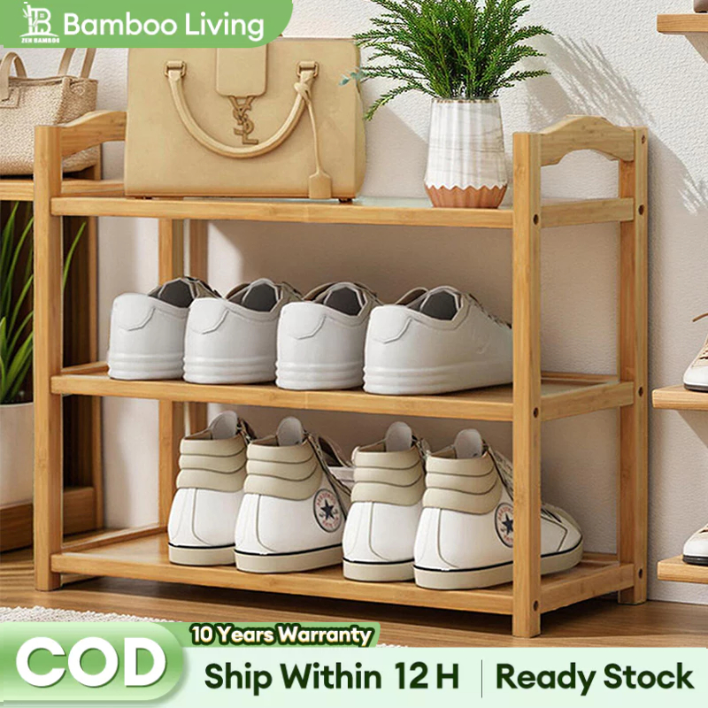 Bamboo Shoe Rack Organizer Shoe Rack with Carrying Handle Bamboo Shoe ...