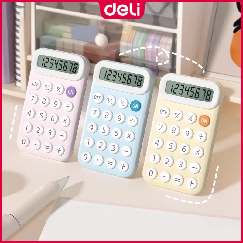 Deli 8-Digits Portable Calculator LCD Screen Clear Display TE10 ...