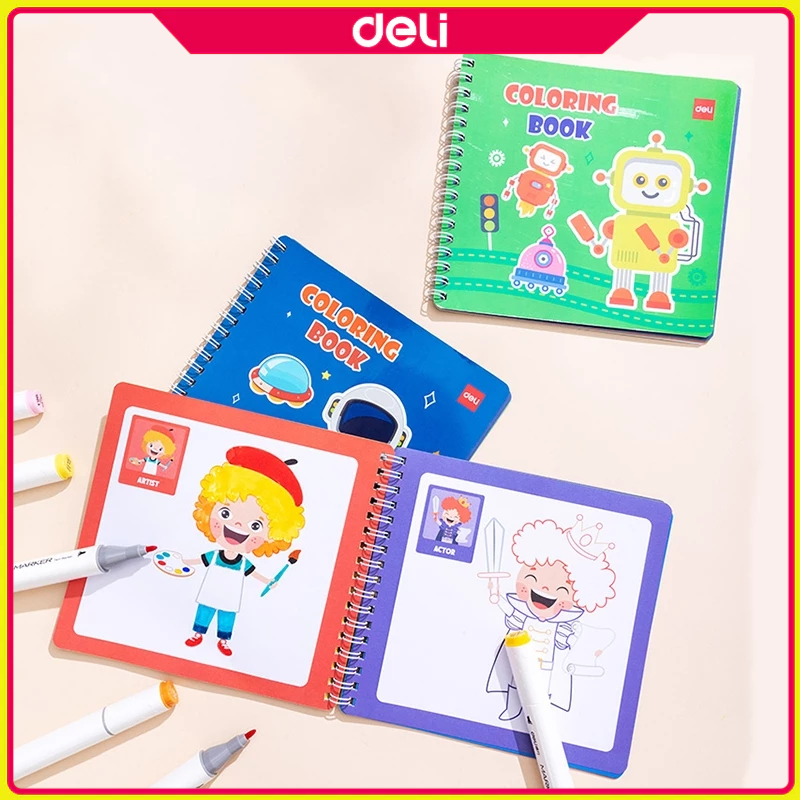 Deli 12Sheets Spiral Coloring Book Picture Book for Kids 1PCS | Shopee ...