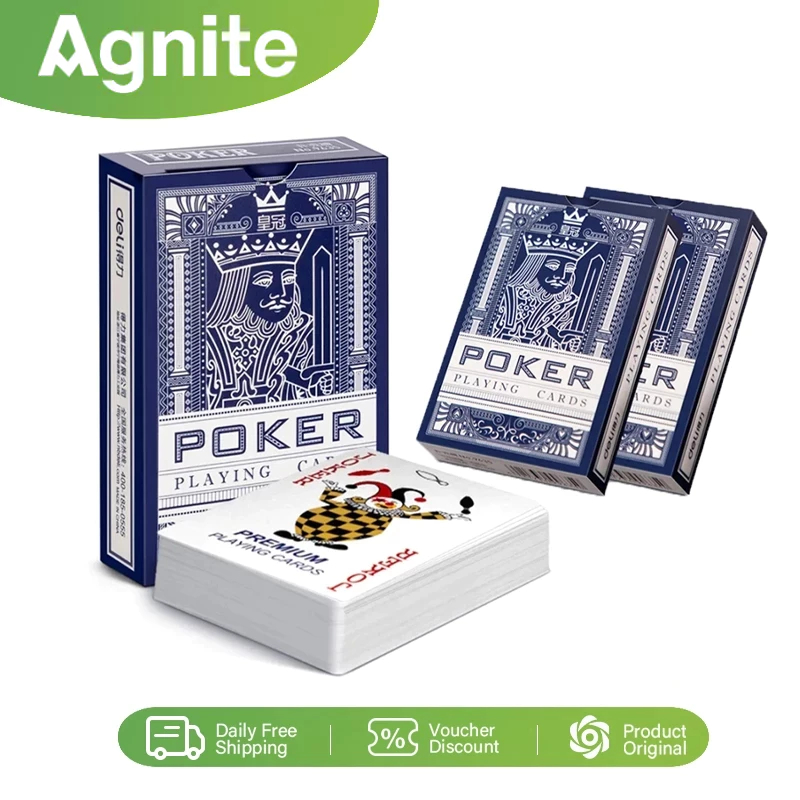 Agnite by Deli Case Waterproof Frosted Poker 54 Sheets Playing Card ...