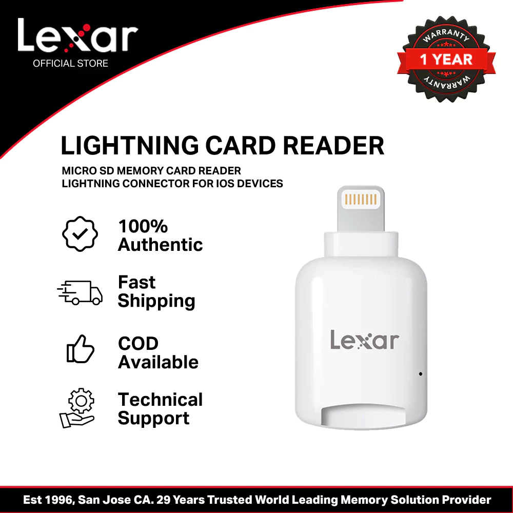 Lexar Micro SD Memory Card Reader with Lightning Connector for iOS ...
