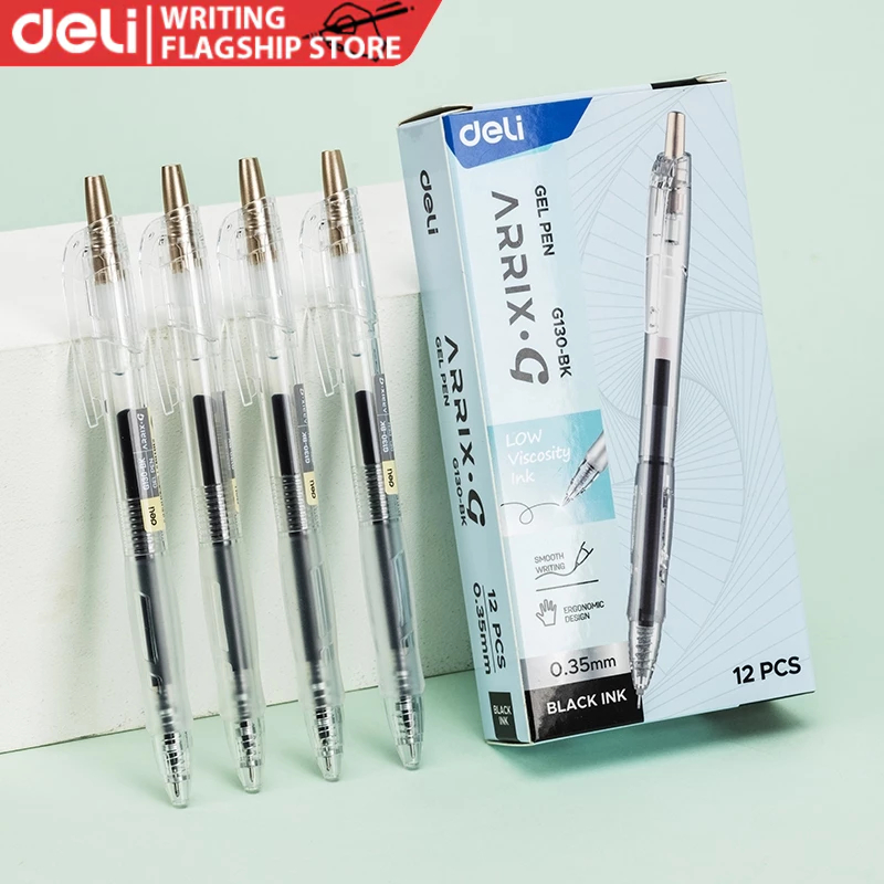 Deli Writing Press Gel Pen 0.35mm/0.38mm Ballpen For School Supplies ...