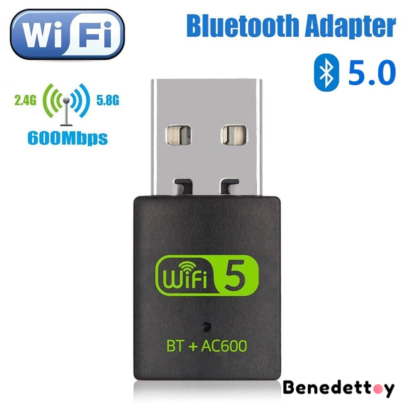 600Mbps USB Wifi Dongle Bluetooth,Wireless WiFi Bluetooth Adapter 2.4G ...