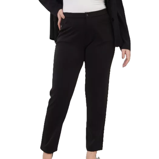 Plus Size Formal Slacks Pants for Women High Waist With 2 Pockets Semi ...