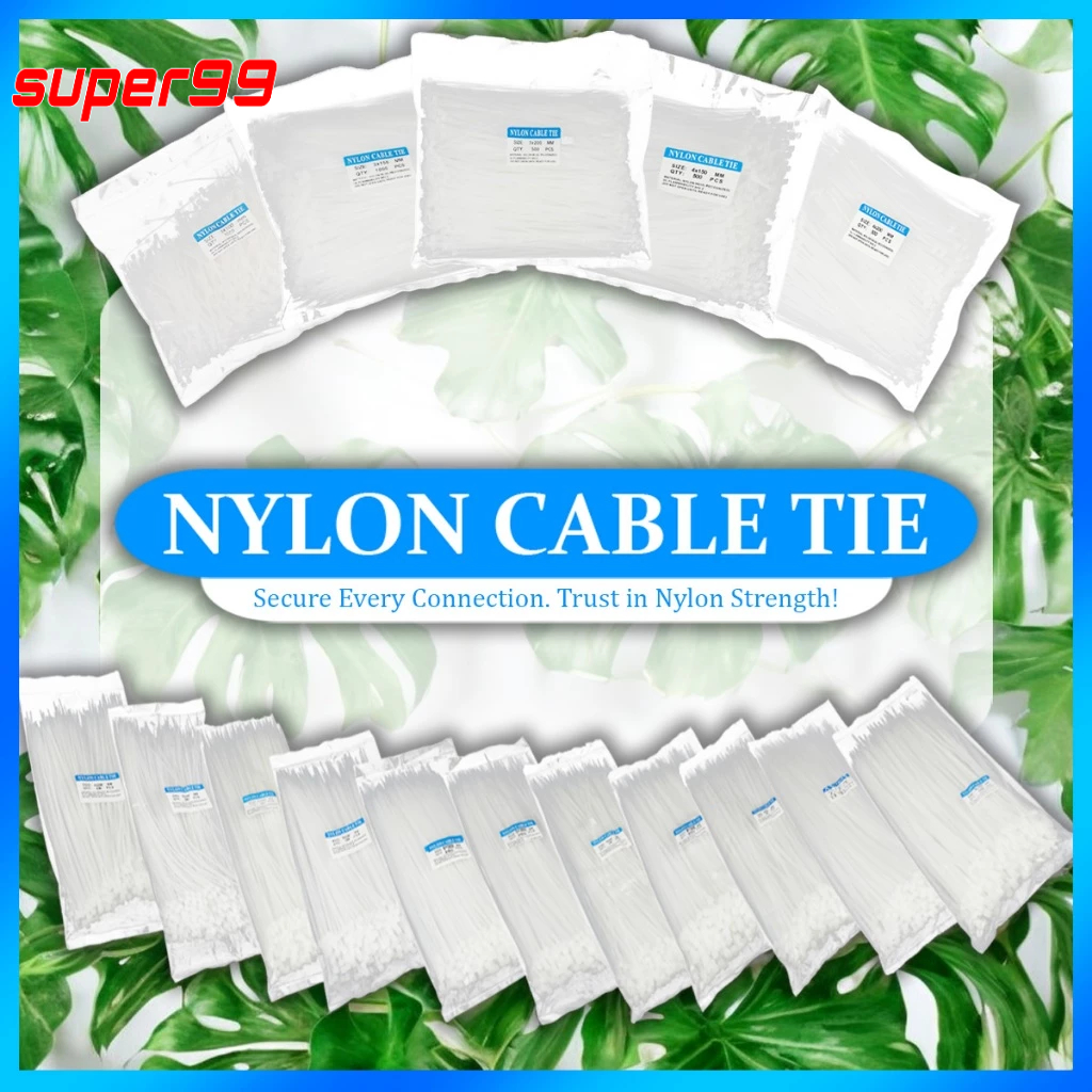 Durable Nylon Cable Tie Set – Assorted Sizes for Home, Office, DIY ...