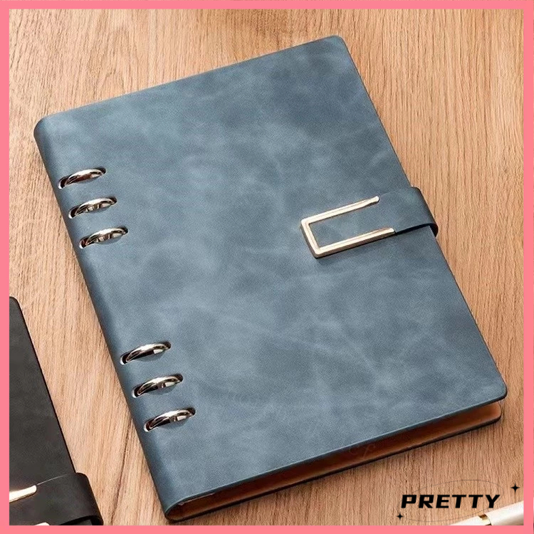 A5 Loose Leaf Note-book Faux Leather Binder Notepad Refillable Diary ...