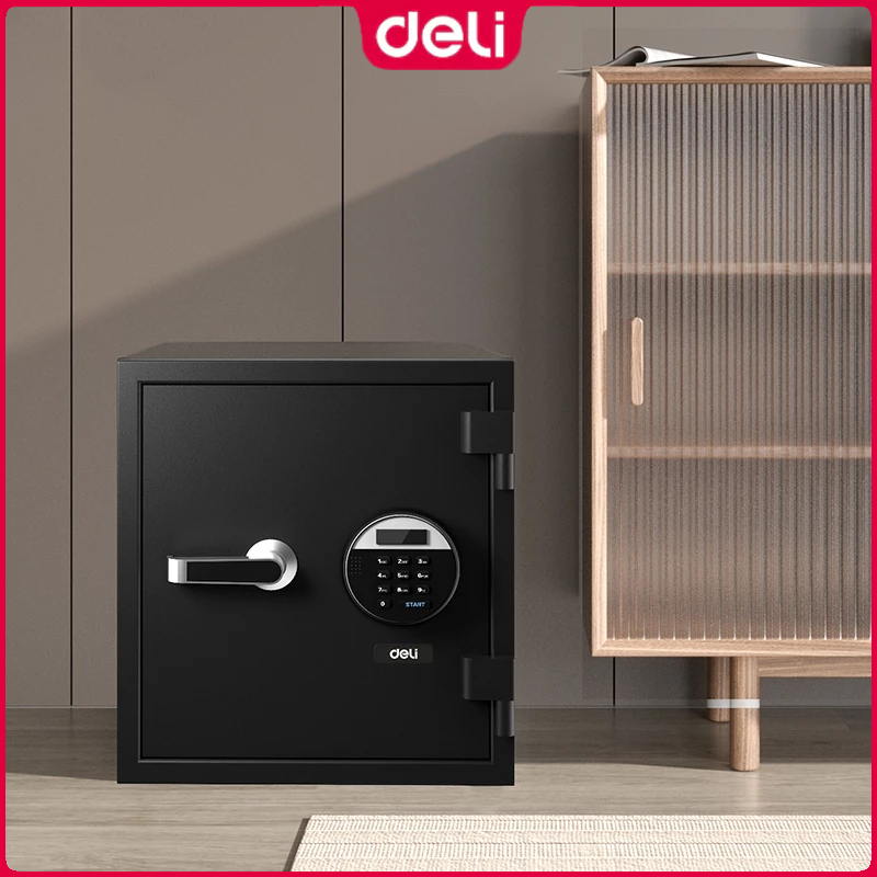 Deli Electronic Digital Safety Vault Fireproof Key Password Portable ...