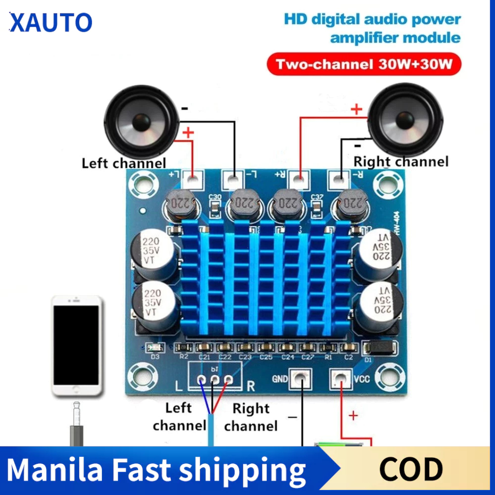 XAUTO 1/2/4pcs Hd Digital Audio Amplifier Board XH-A232 Digital Stereo ...