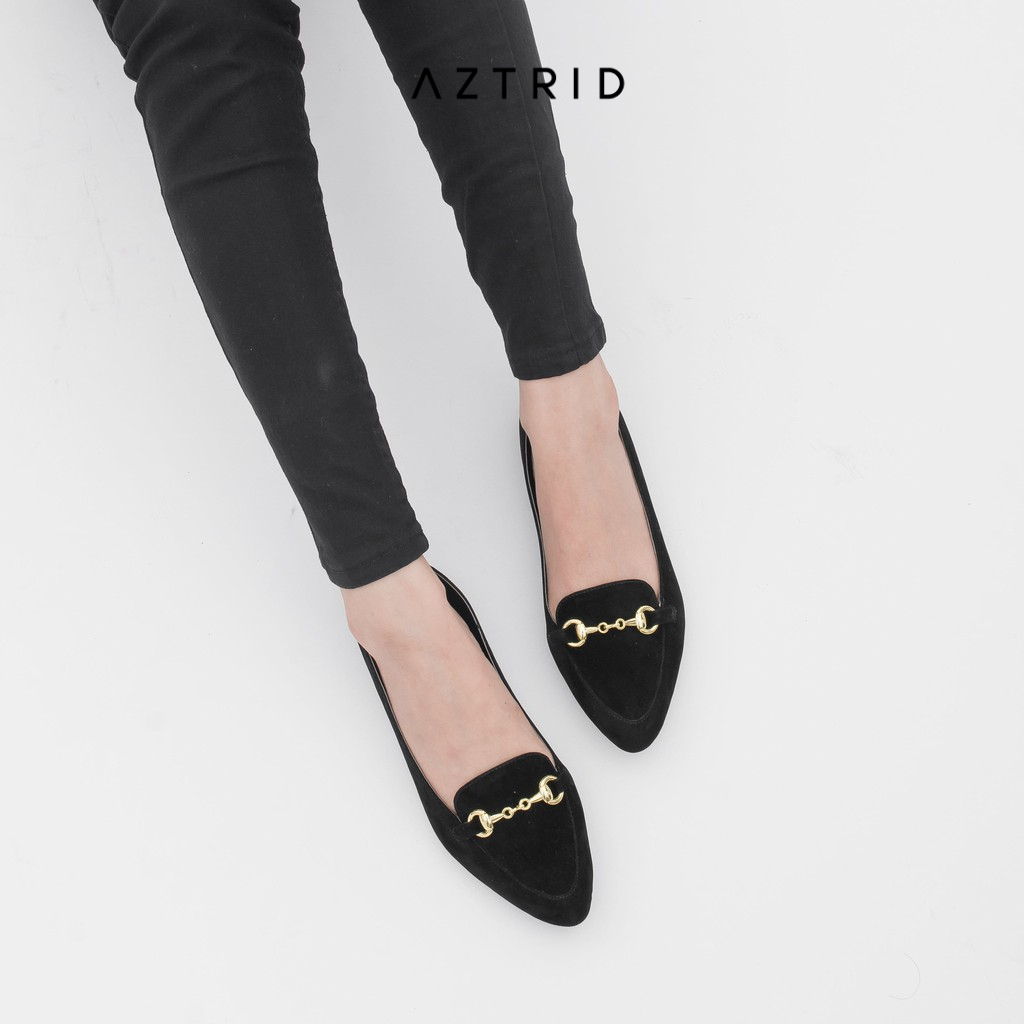 AZTRID Abby Buckle Flats Women Pointed Doll Shoes Office Work Style ...