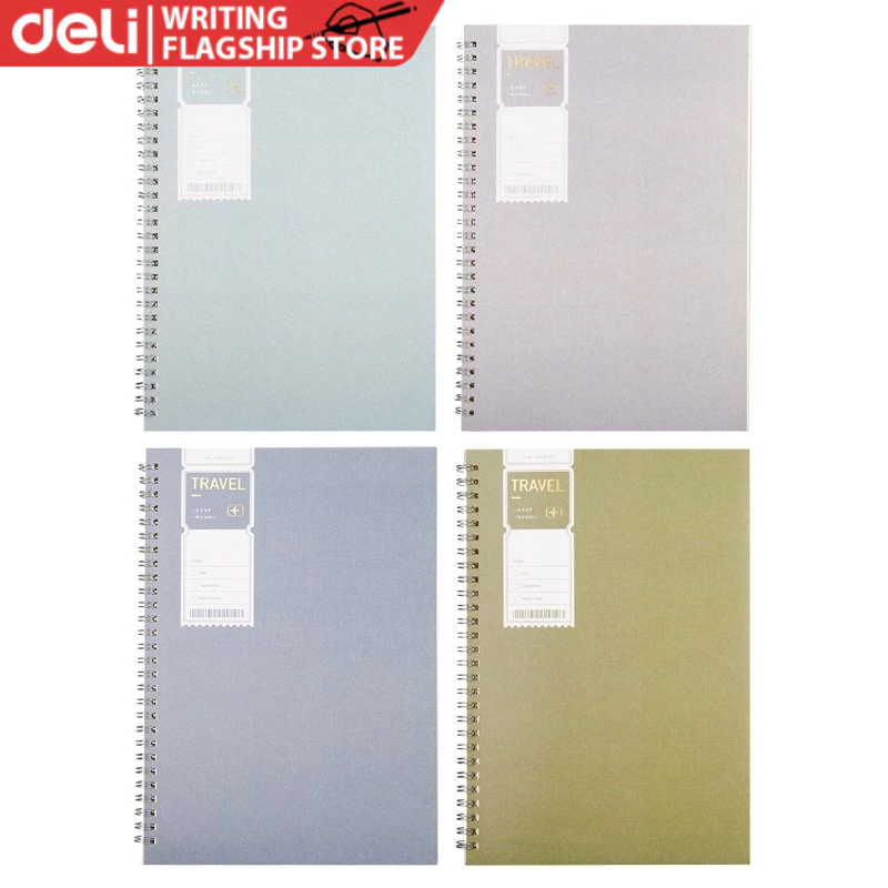 Deli LA560 A5 Notebook 60 Sheets Binder Spiral Notebooks Student School ...